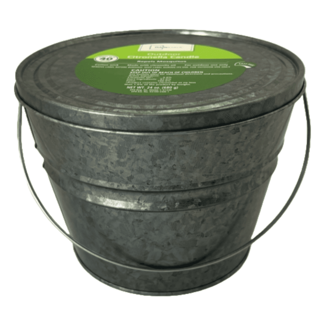 Mainstays Outdoor Citronella Candle 24oz Metal Bucket with 40 Hr Burn ...
