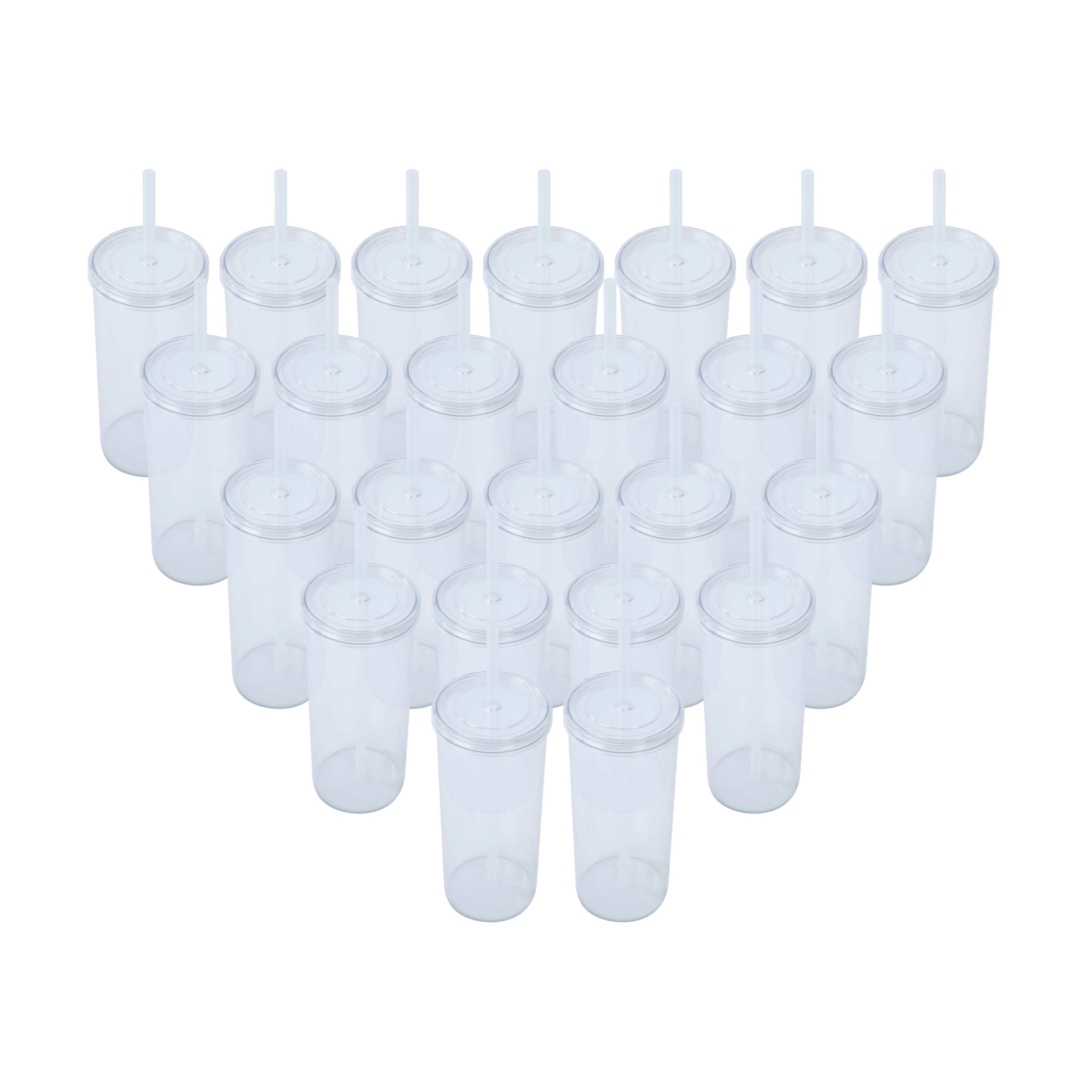 Brandclub - Mainstays 24-Pack 20oz Plastic Tumbler with Screw Top Lid ...