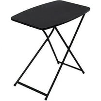 Mainstays 4 Foot Fold-in-Half Adjustable Folding Table, Rich Black ...