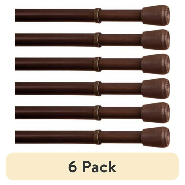 (6 pack) Mainstays 28-48 in. Adjustable Spring Tension Curtain Rod, 7/ ...
