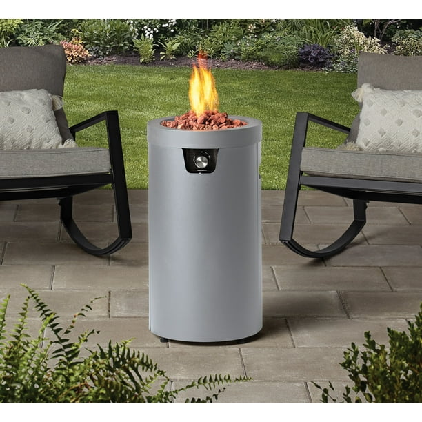 Mainstays 28-inch Tall Column Propane Gas Outdoor Fire Pit, Concrete ...