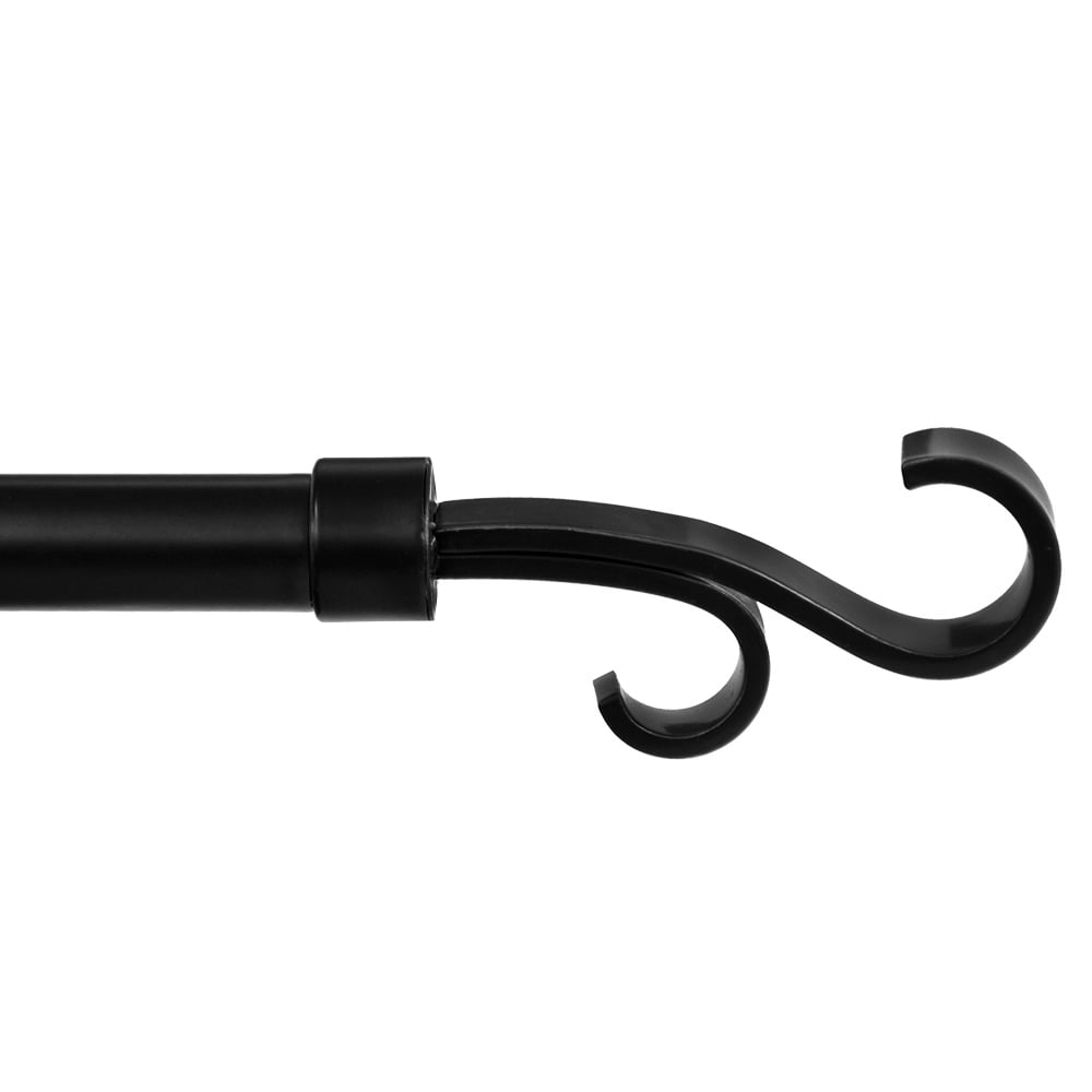 Mainstays 3/4" Black Scroll, 30 - 84" Width, Single Curtain Rod Set ...