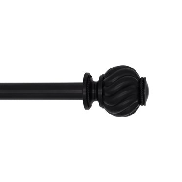 Mainstays 3/4" Filigree Ball Single Curtain Rod, White, 30-84 ...