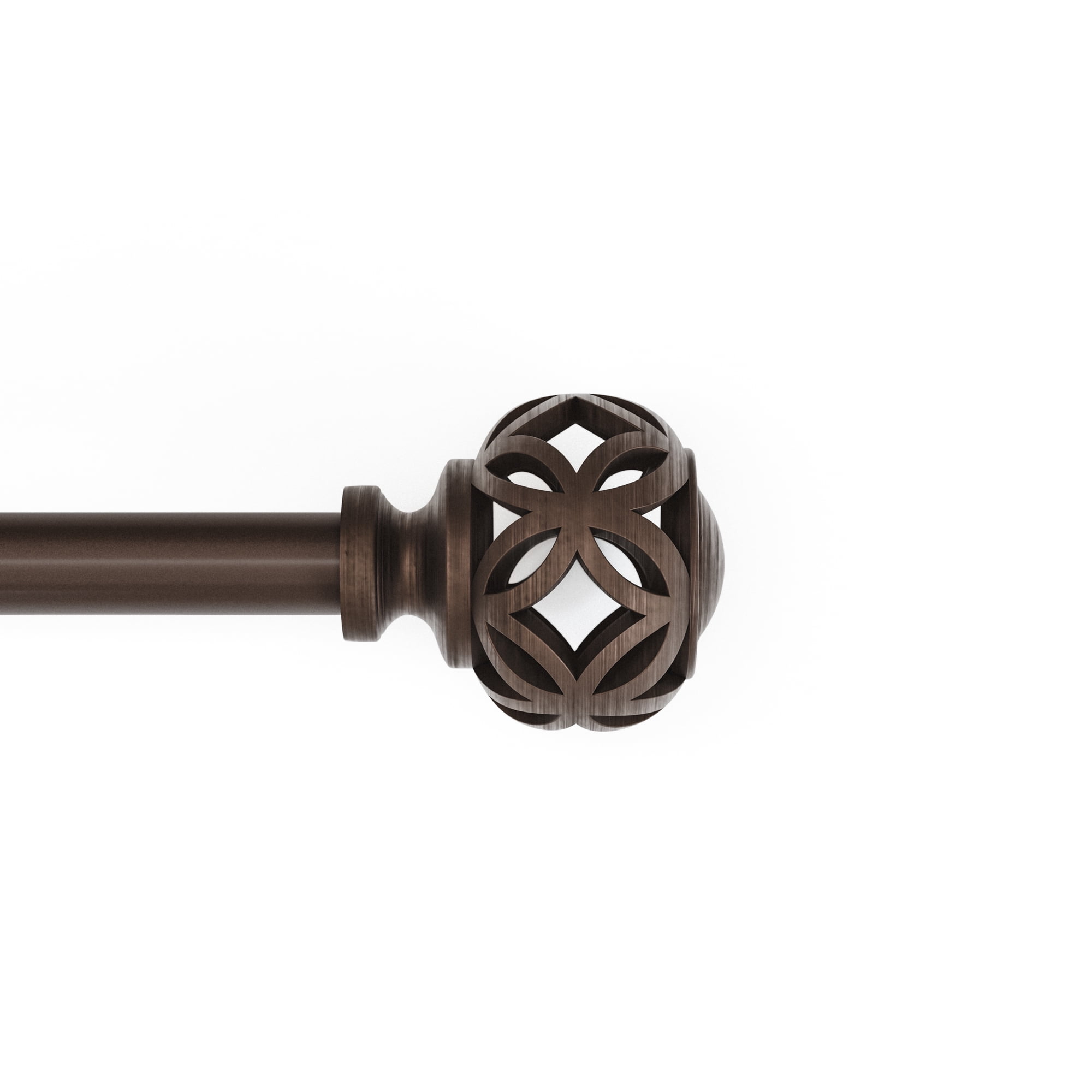 Mainstays 3/4" Oil Rubbed Bronze Filigree Knob Single Curtain Rod Set ...