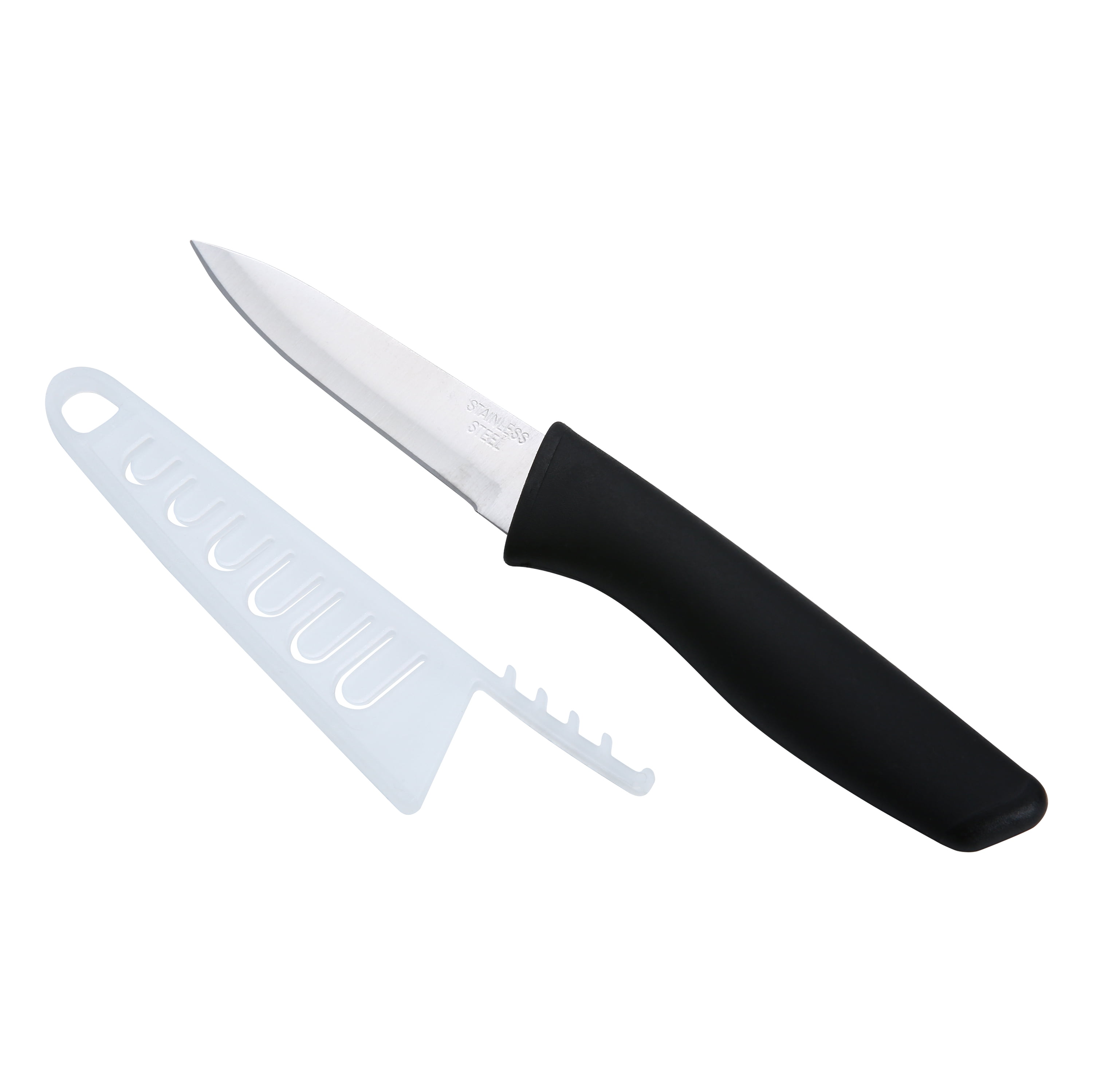 Mainstays 3.5" Stainless Steel Paring Knife with Soft Grip Black ...