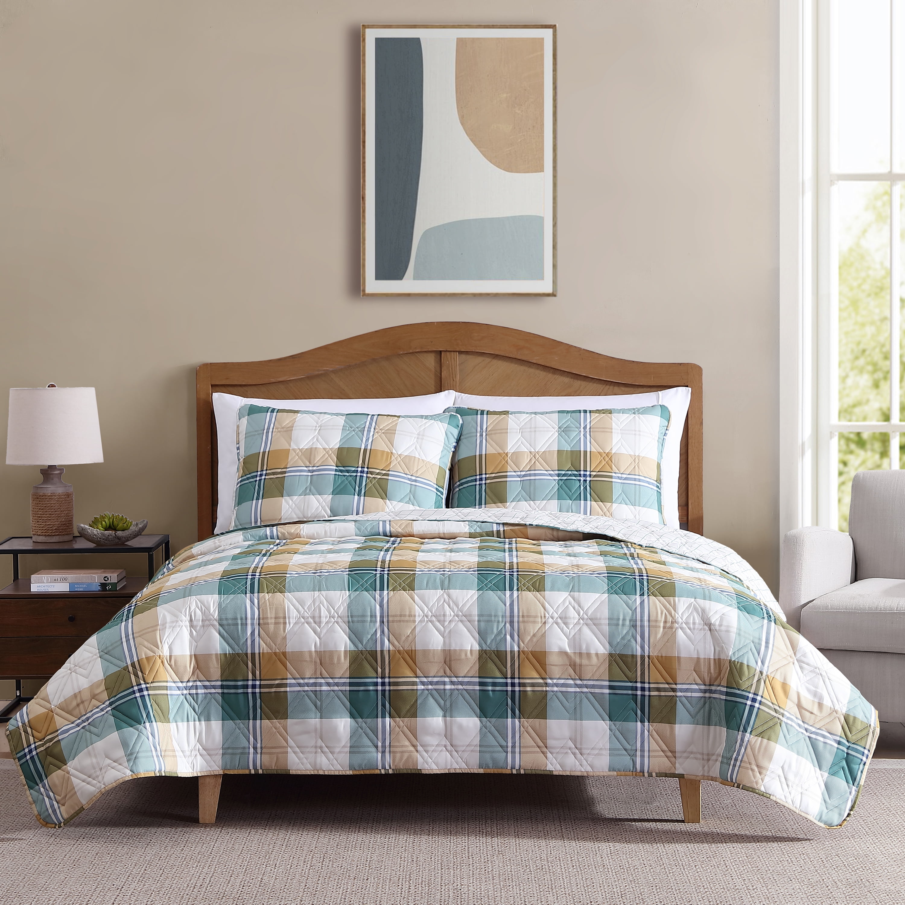 Mainstays 3-Piece Adult Quilt Set, Harvest, King - Walmart.com
