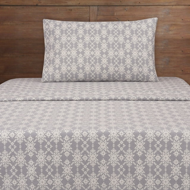 Mainstays 3-Piece Gray Fair Isle Flannel Sheet Set, Twin - Walmart.com