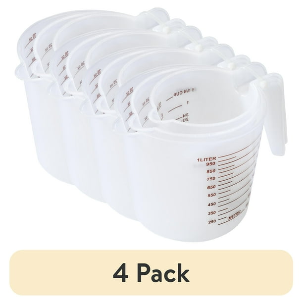 (4 pack) Mainstays 3-Piece Plastic Measuring Cups Set with Spouts ...
