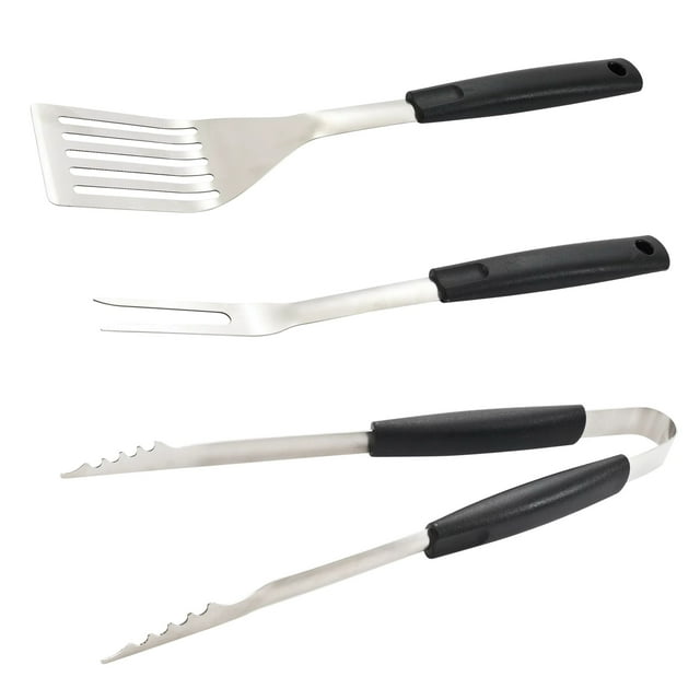 Mainstays 3 Piece Stainless Steel Barbecue Grill Tool Set - Walmart.com