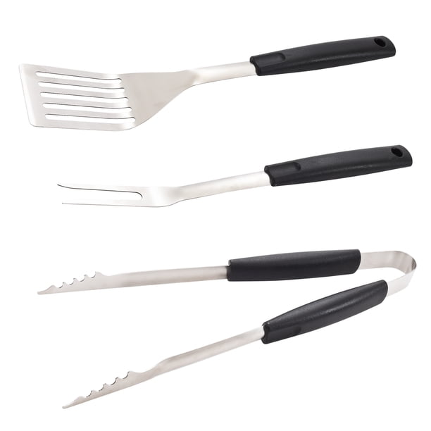 Mainstays 3 Piece Stainless Steel Barbecue Grill Tool Set - Walmart ...