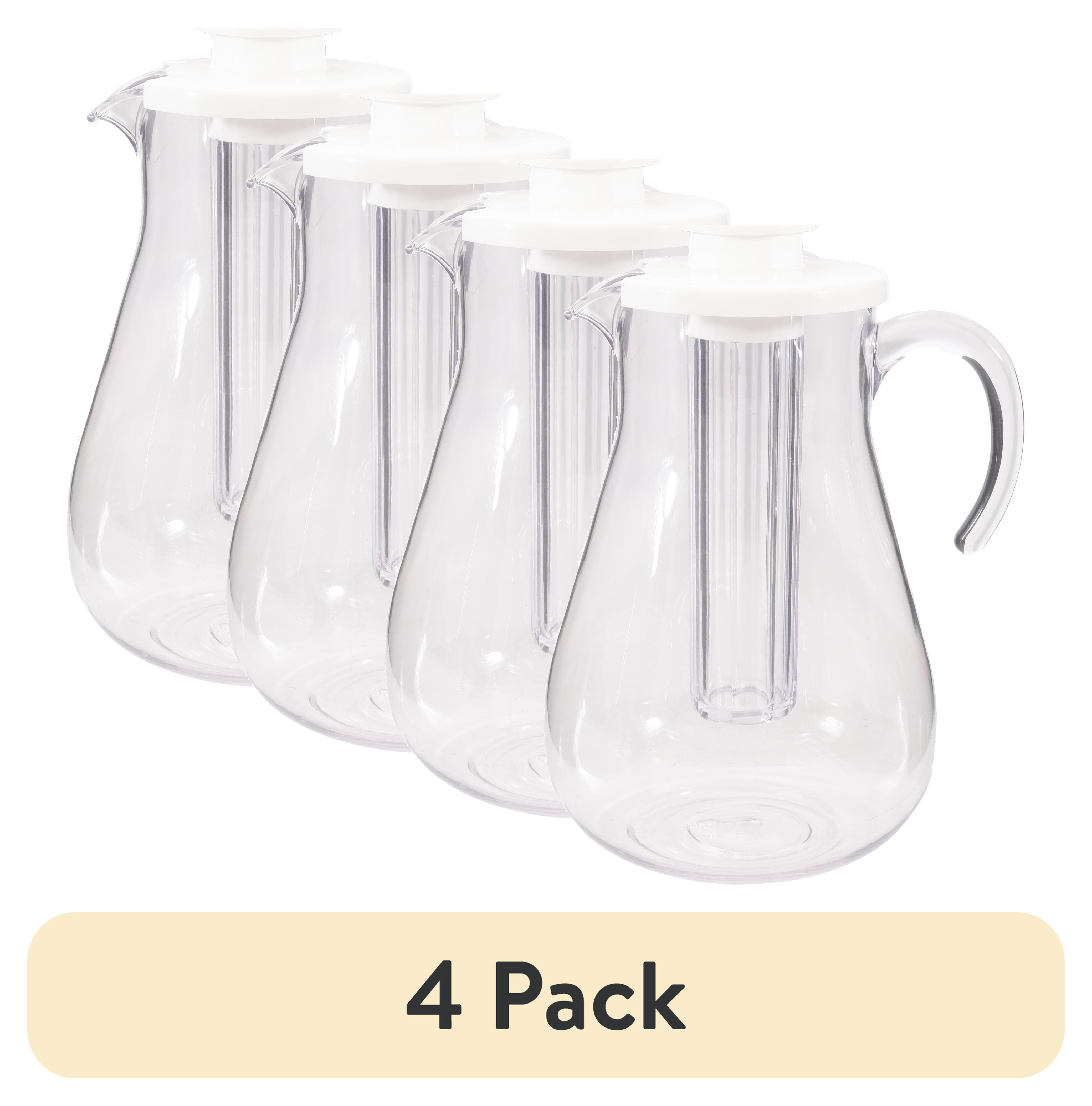 (4 pack) Mainstays 3-Quart Plastic Water Pitcher with Lid and ...
