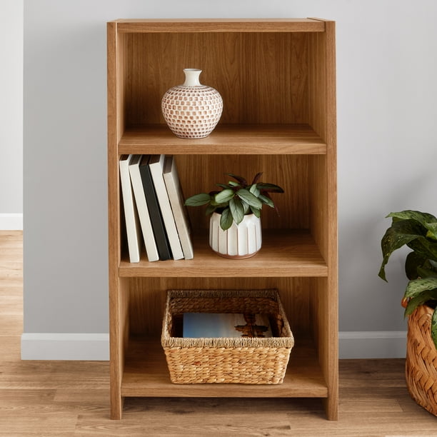 Mainstays Westley 3 Shelf Bookcase, Warm Walnut Finish - Walmart ...