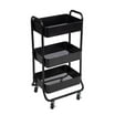 Mainstays Storage Cart, 3 Tier Clear Plastic Utility Rolling Storage ...