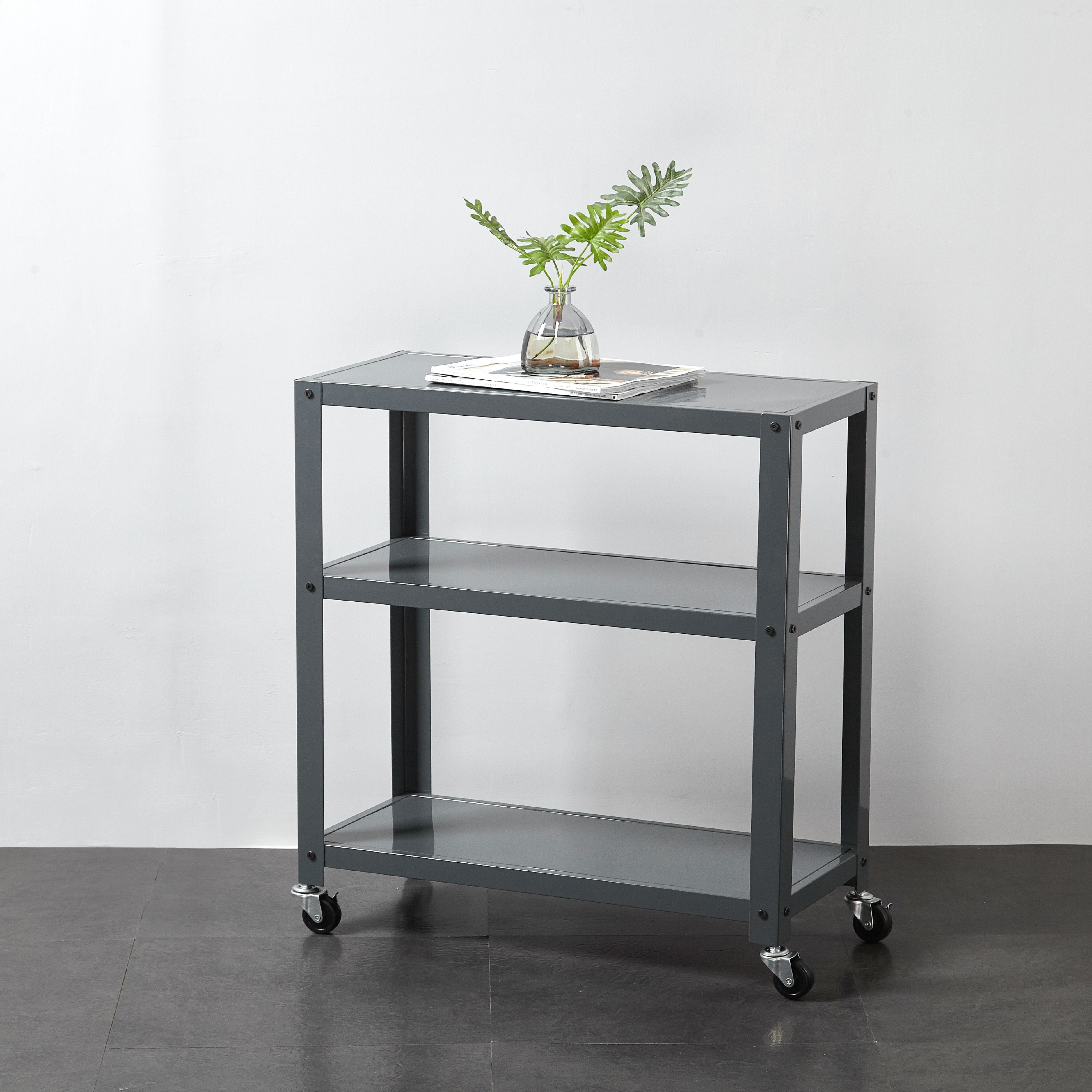 Mainstays 3-Tier Trolley Cart, Charcoal - Walmart.com