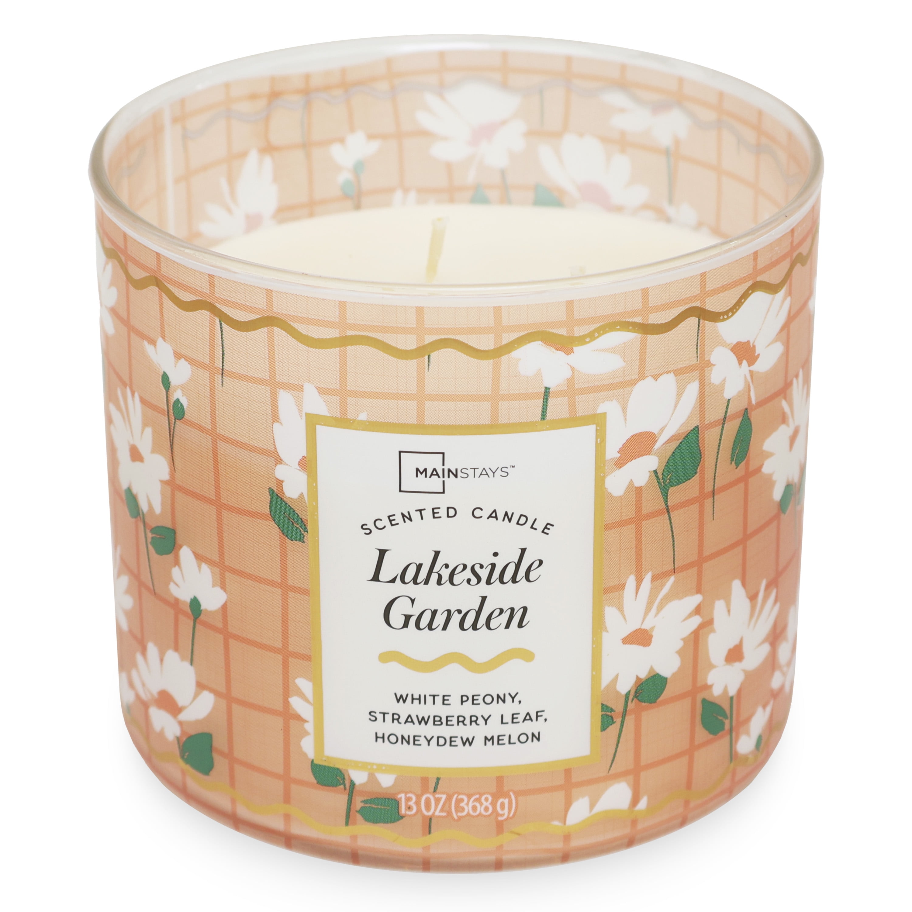 Mainstays Lakeside Garden 3-Wick Fragrance Candle with Decorative Wrap ...