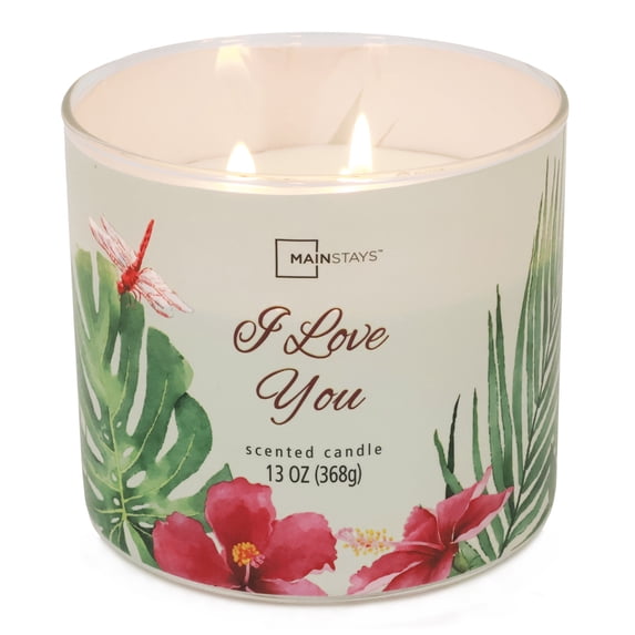 Mainstays 13-Ounce 3-Wick Raspberry Peach Frose Candle with Decorative ...