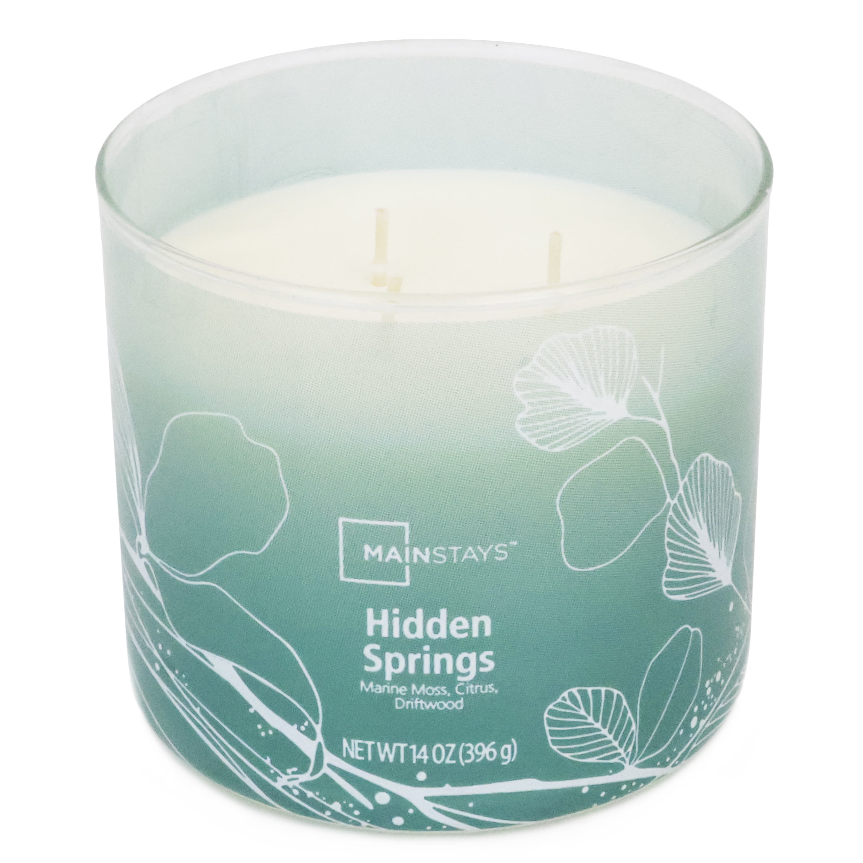 Mainstays 14-Ounce 3-Wick Ombre Wrap Hidden Springs Candle with ...