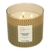 Mainstays Textured Wrap Hazelnut Cream Candle, 13 Ounce, 3 Wick ...