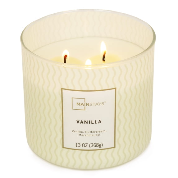 Mainstays 3-Wick Textured Wrap Vanilla Candle 13 Ounce - Walmart.com
