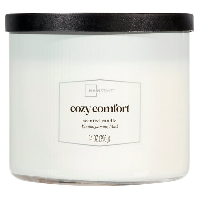 Mainstays 3-Wick Textured Wrapped Cozy Comfort Scented Candle, 14 oz - Walmart.com