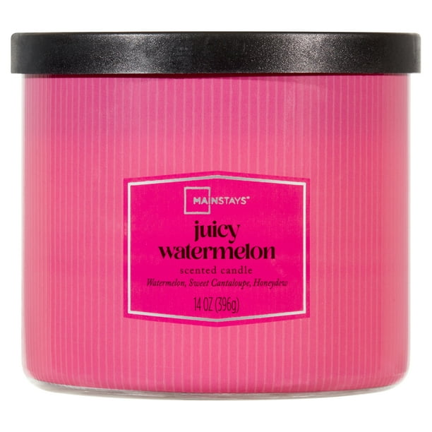 Mainstays 3-Wick Textured Wrapped Juicy Watermelon Scented Candle, 14 ...