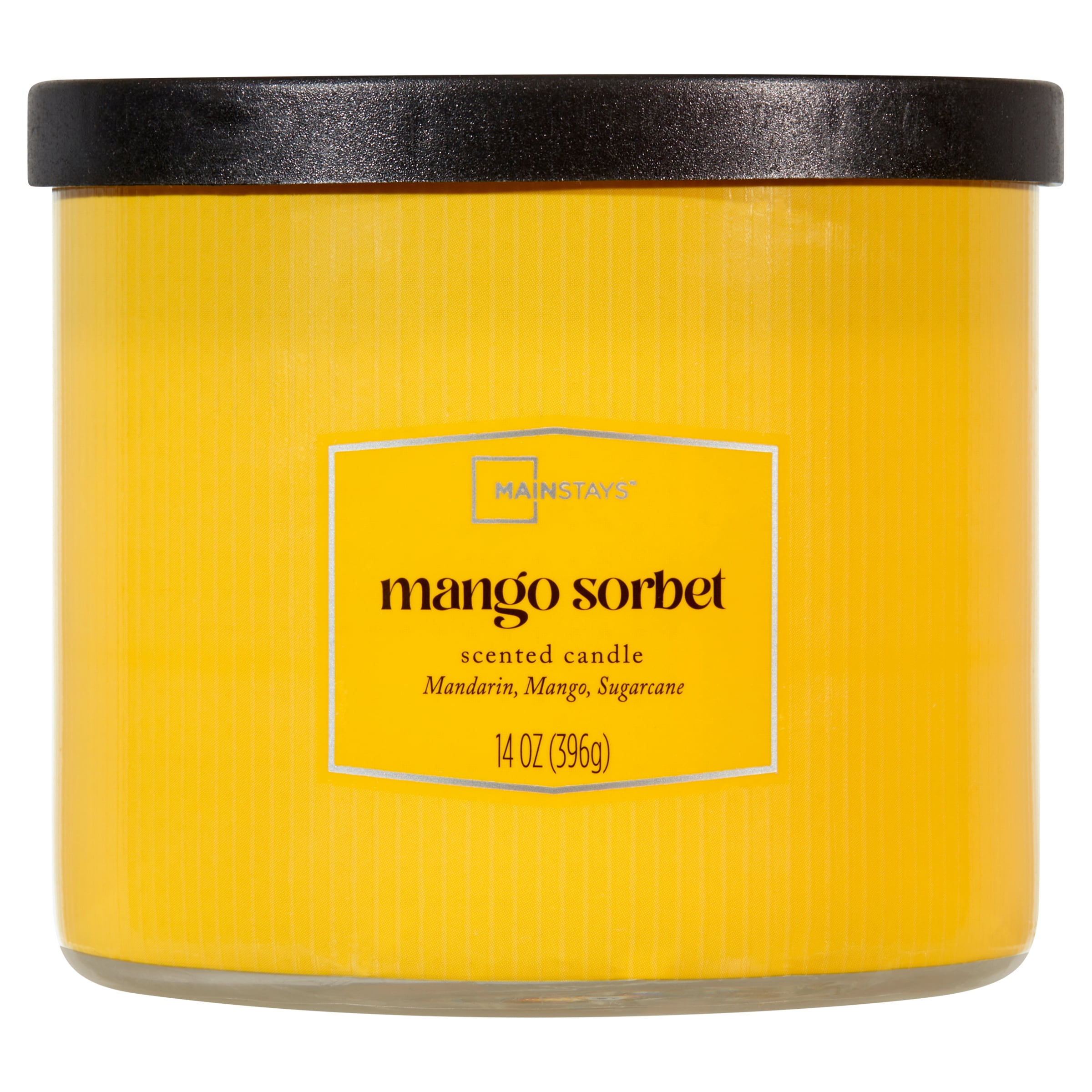 Mainstays 3-Wick Textured Wrapped Mango Sorbet Scented Candle, 14 oz ...