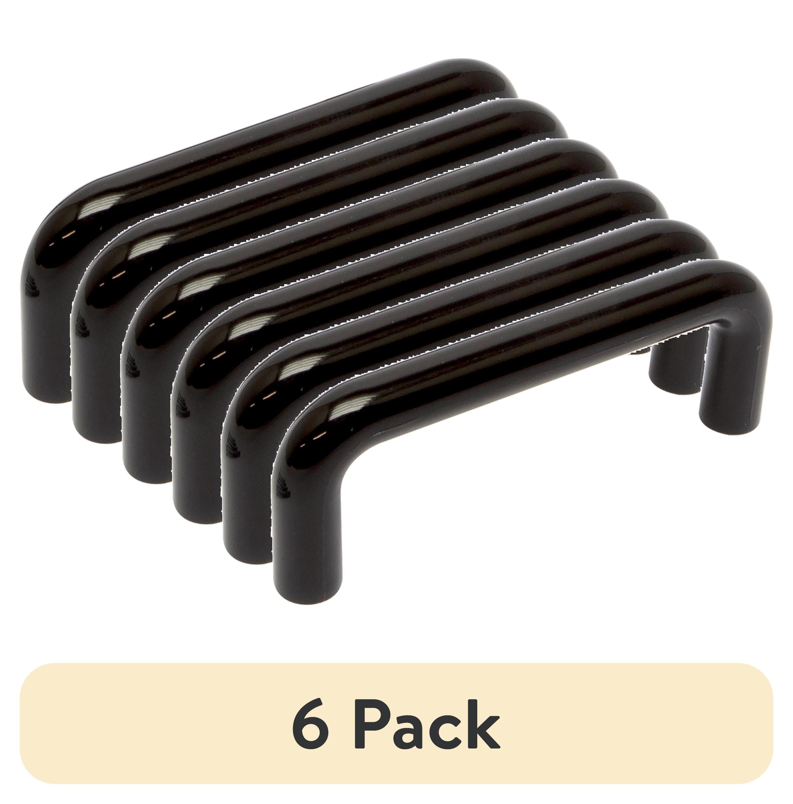 (6 pack) Mainstays 3 in. (76 mm) Black Plastic Wire Cabinet Drawer Pull ...