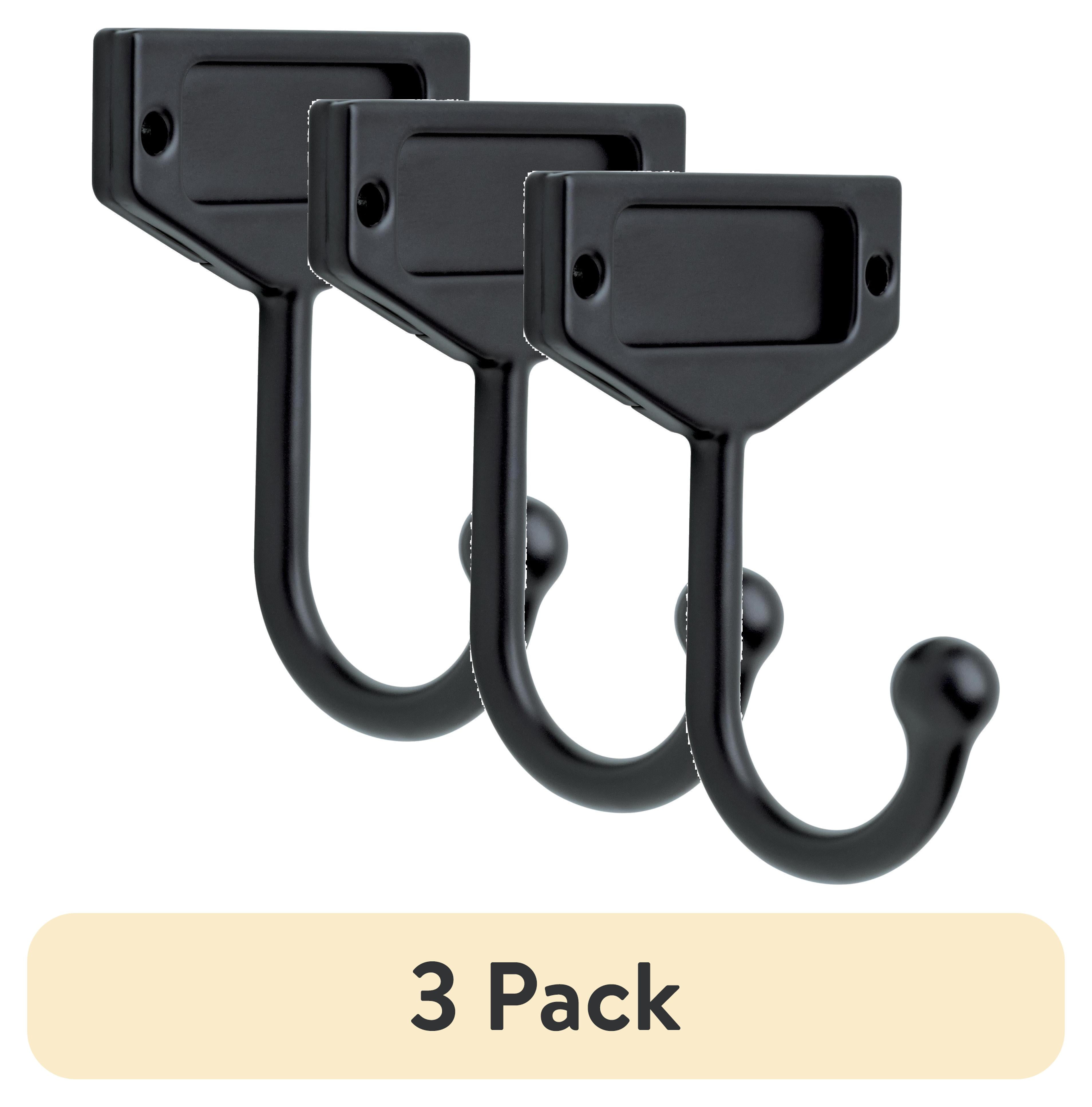 (3 pack) Mainstays 3 in. (76 mm) Single Prong Wall Hook in Matte Black ...