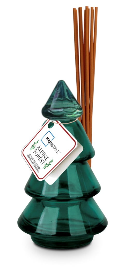 Mainstays 3 oz. Green Christmas Tree Diffuser with Reeds - Alpine ...