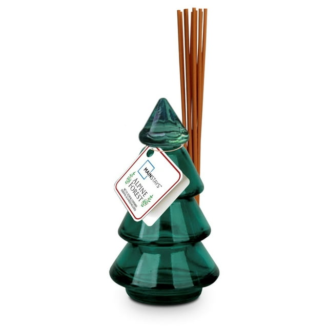 Mainstays 3 oz. Green Christmas Tree Diffuser with Reeds - Alpine ...