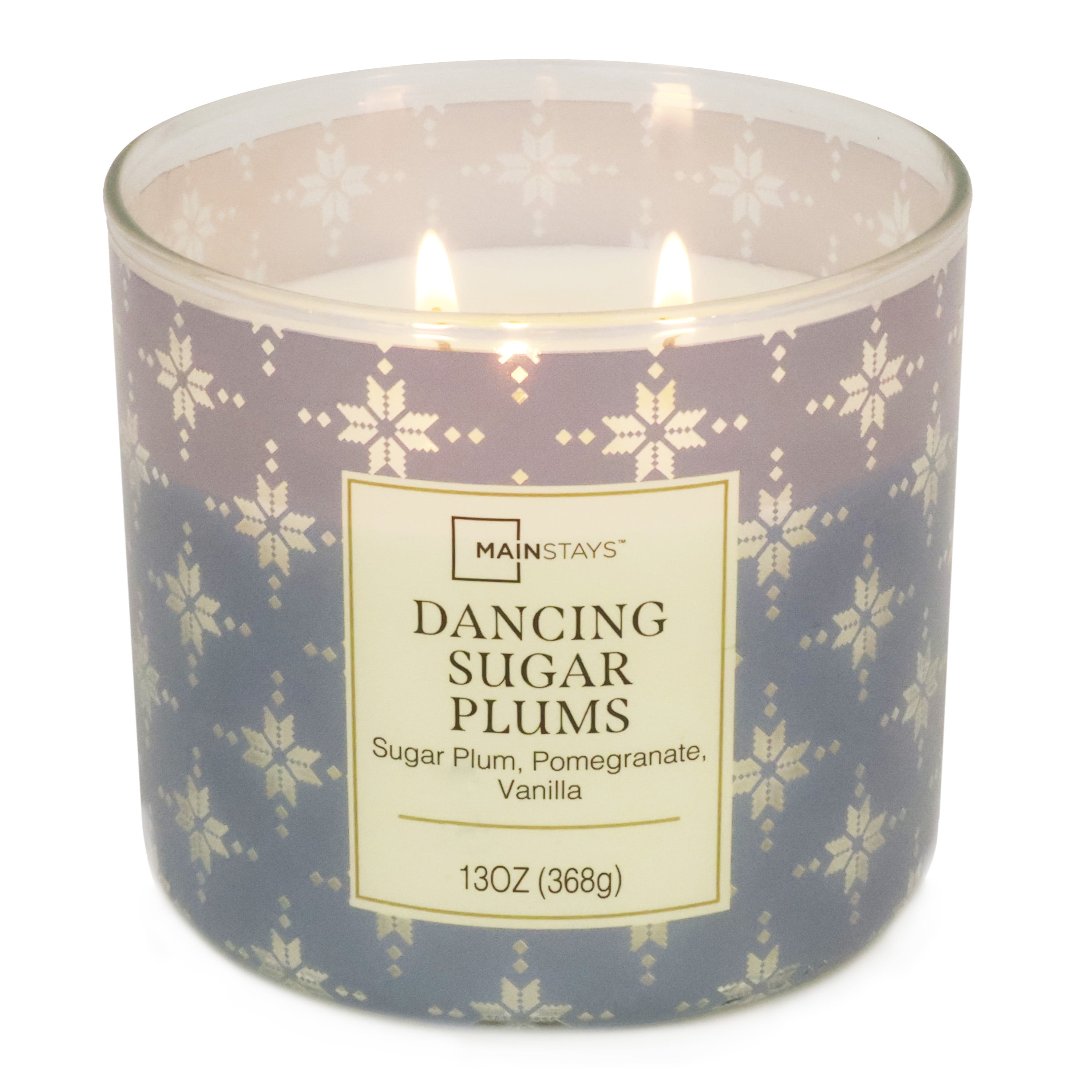 Mainstays Dancing Sugar Plums Snowflake Candle - 3-Wick - Walmart.com