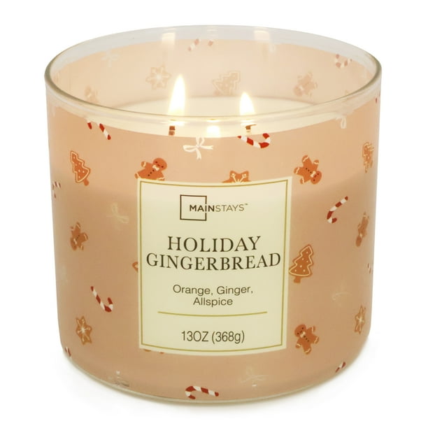 Mainstays 3-wick Holiday Gingerbread, 13-Ounce - Walmart Business Supplies