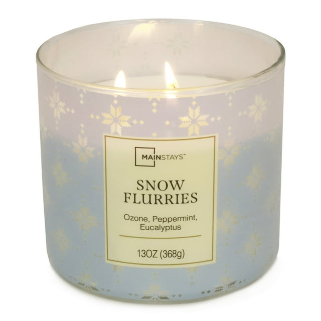 Mainstays 3-wick Snow Flurries Snowflake Candle, 13-Ounce - Walmart.com