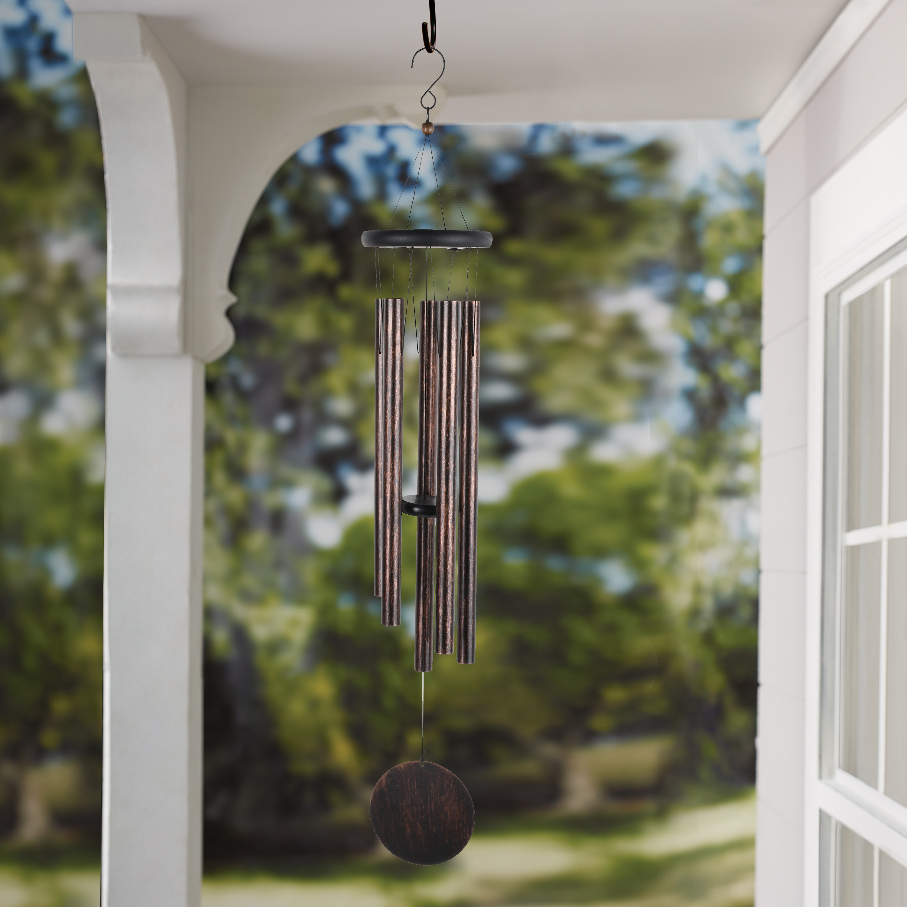 Mainstays 30"H Bronze Pine Metal Outdoor Wind Chime - Walmart.com
