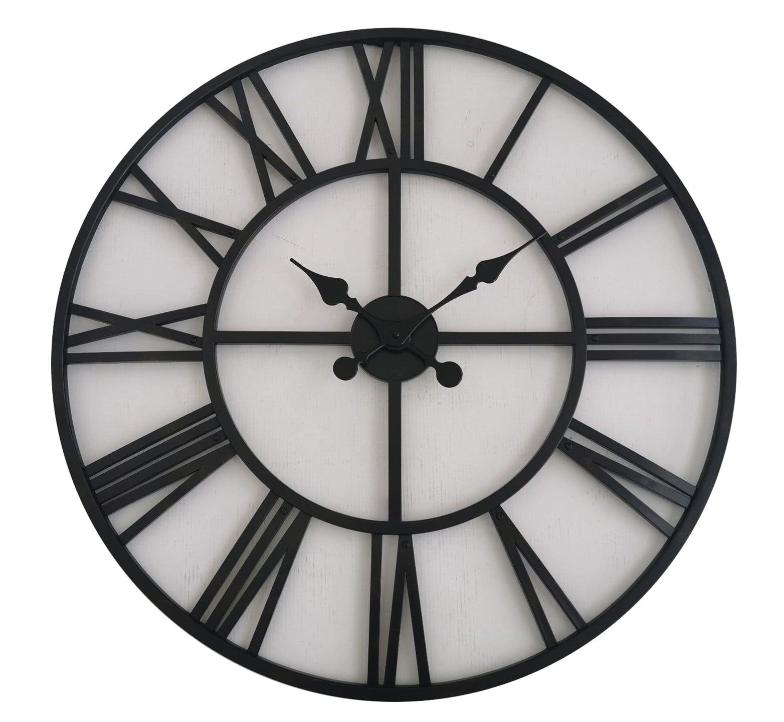 Mainstays 30" Plastic Roman Numeral Analog Open Back Wall Clock, Black ...