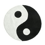 Mainstays 30" x 30" Yin Yang Shaped Rug For Adults, Black & White ...
