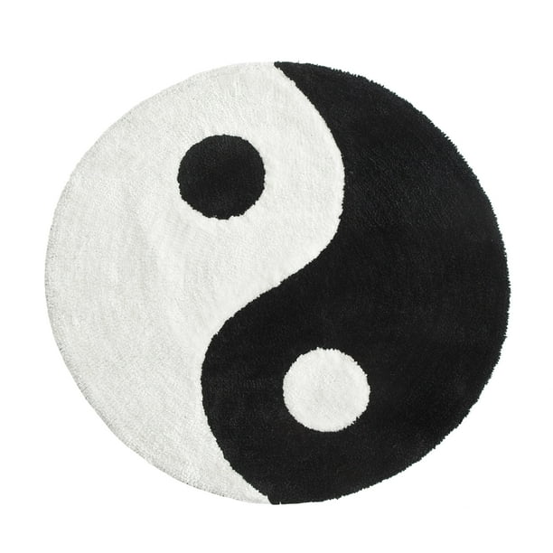 Mainstays 30" x 30" Yin Yang Shaped Rug, Black & White - Walmart ...