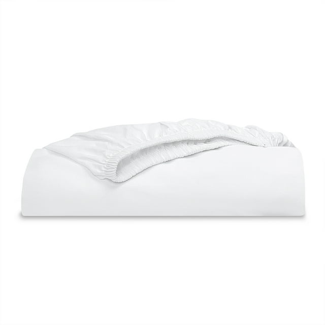 Mainstays 300 Thread Count Easy Care Percale Fitted Sheet, Arctic White ...