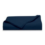 Mainstays 300 Thread Count Easy Care Percale Flat Sheet, Blue Cove ...