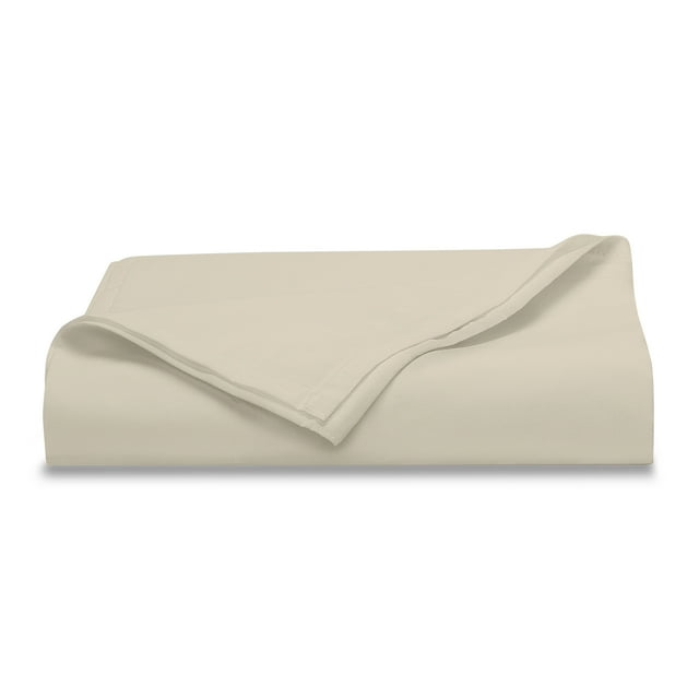 Mainstays 300 Thread Count Easy Care Percale Flat Sheet, Papyrus Beige ...