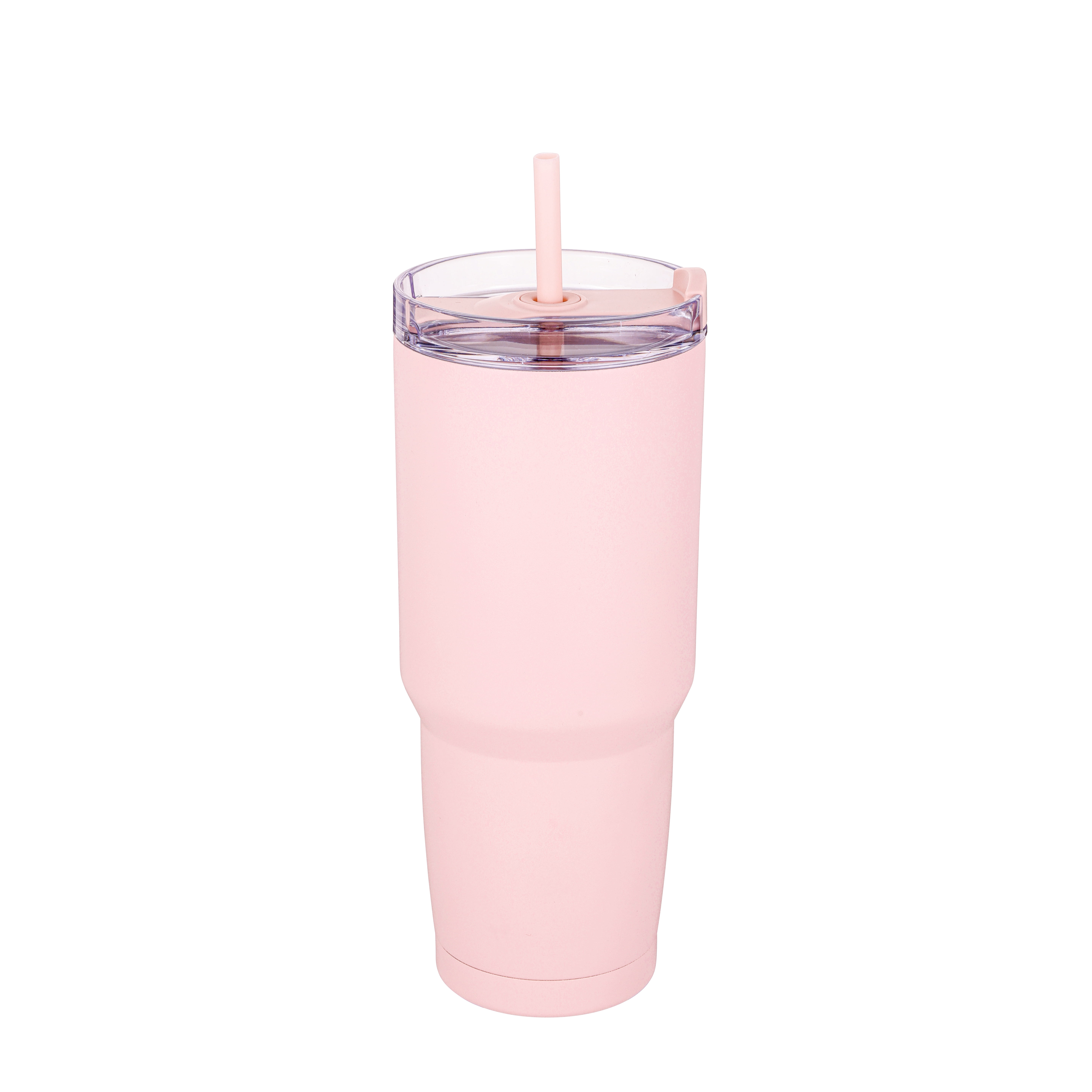 Mainstays 30 fl oz Stainless Steel Tumbler , 2 in 1 Function Lid，Pink ...
