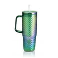 Mainstays 30oz Textured Tumbler with Straw and Handle, Diamond ...