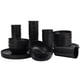 Mainstays Plastic Etched Halloween 30 Piece Dinnerware Set, Black ...