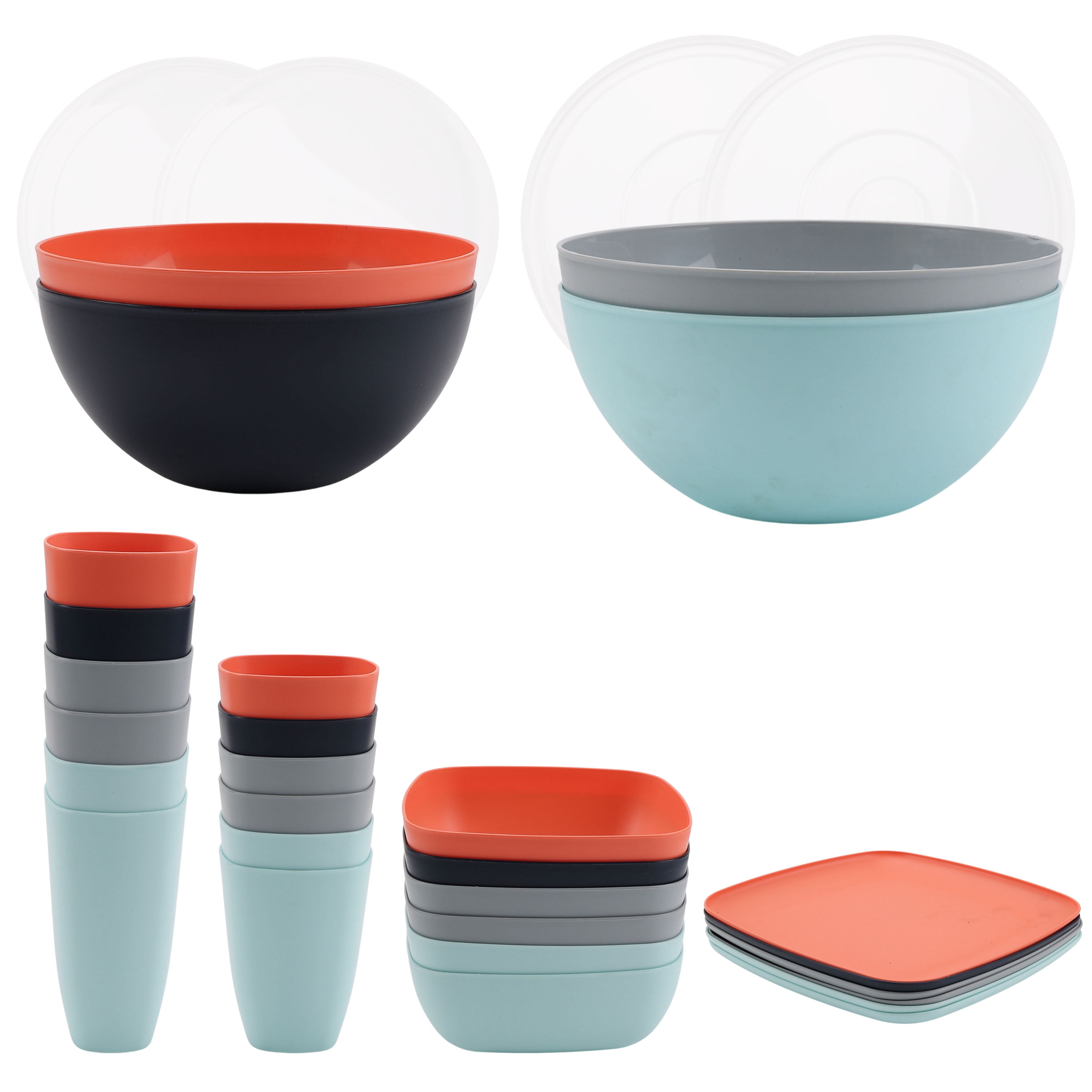 Mainstays 32-Piece Square Plastic Bundle Set, Assorted Colors - Walmart.com