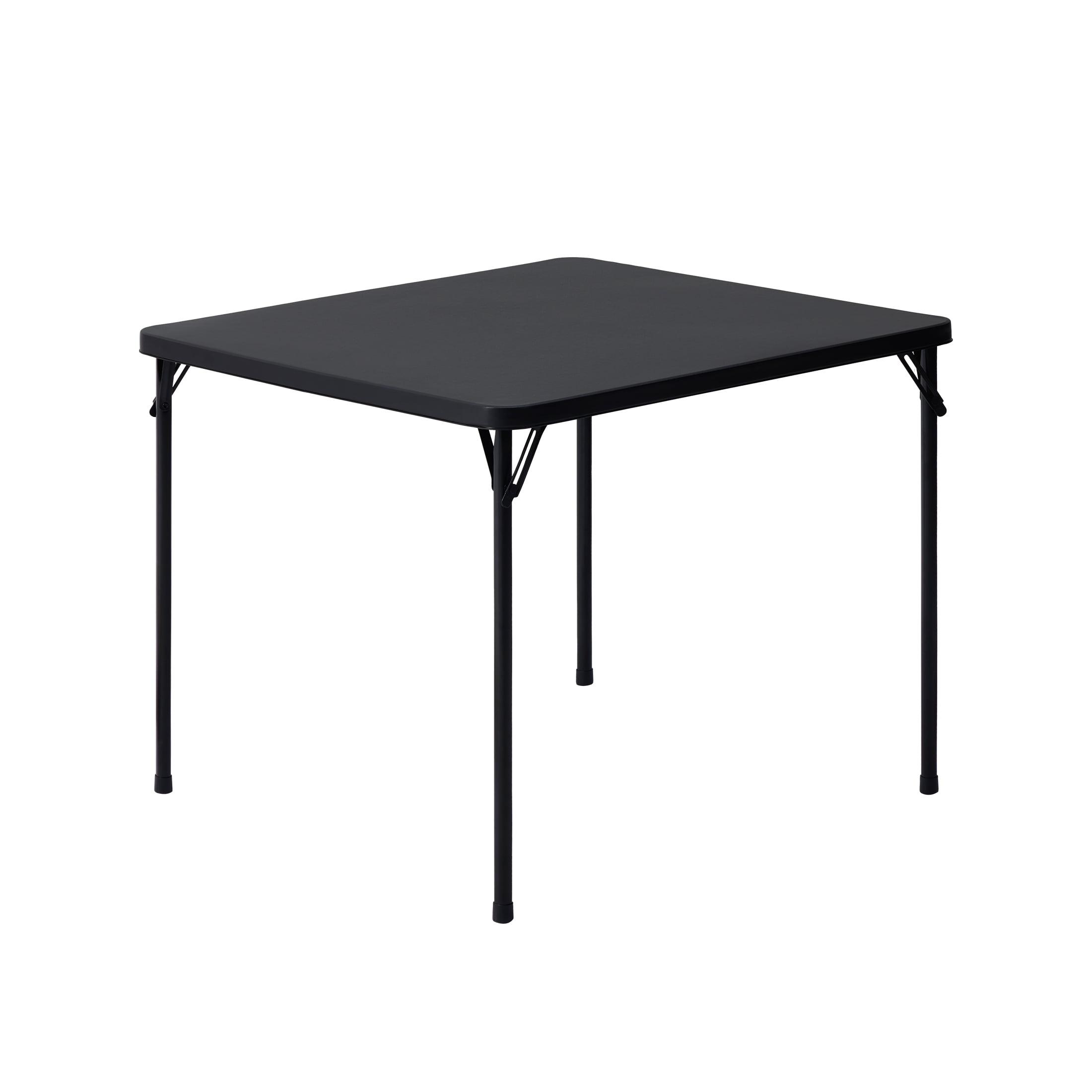 Mainstays 34inch Straight Top Folding Table, Card Table, Black ...