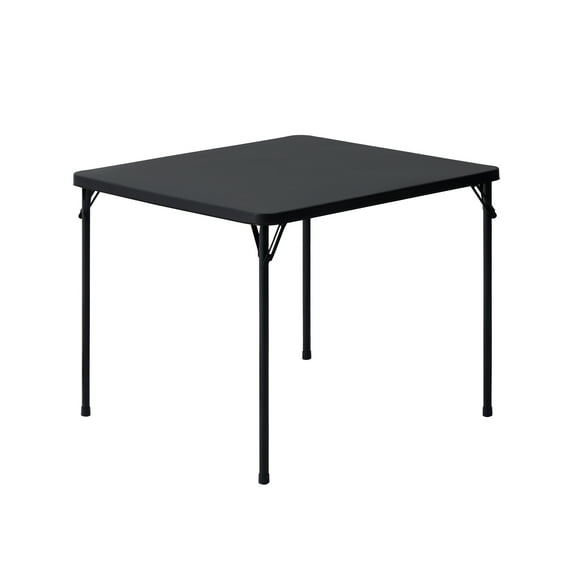 Mainstays 34inch Straight Top Folding Table, Card Table, Black ...