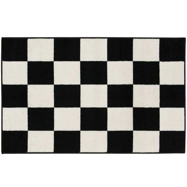 Mainstays 36"x56" Black and White Check Indoor Area Rug - Walmart ...