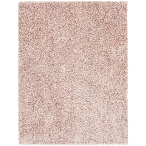 Mainstays 36" x56" Blush Belissimo Shag Indoor Accent Rug - Walmart.com