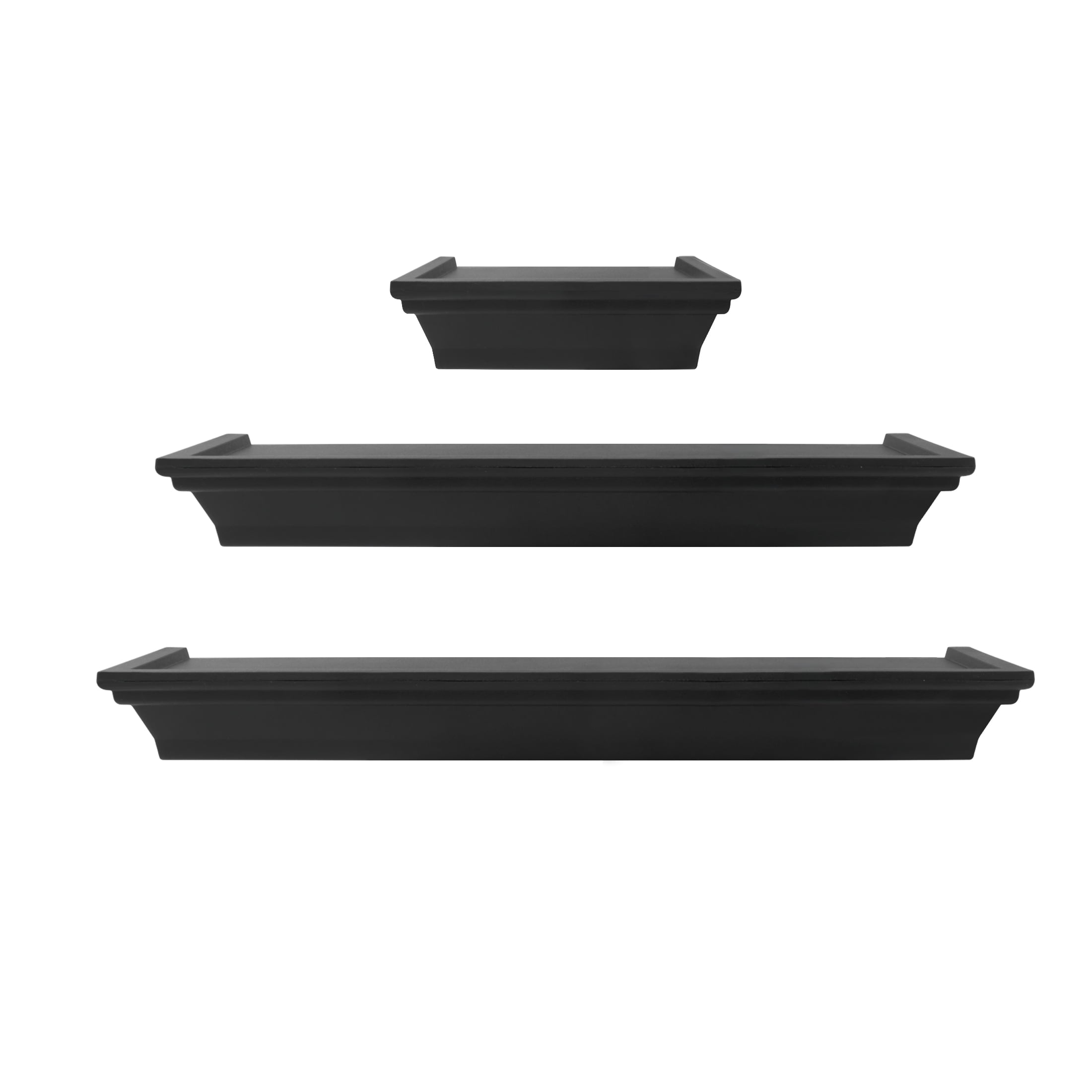 Brandclub - Mainstays 3PC Plastic Floating Shelves, Black