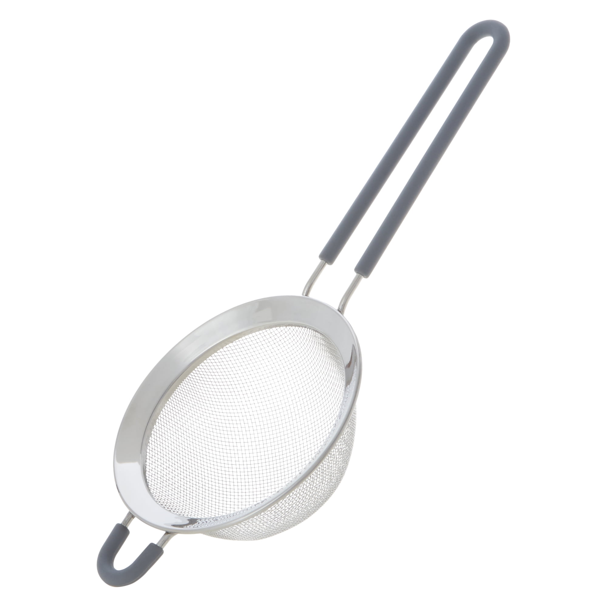 Mainstays 3in Gray Stainless Steel Mesh Strainer with Comfortable Grip ...